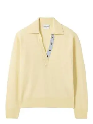 Claudie Pierlot Polo-collar Wool And Cashmere Jumper - Baby Yellow
