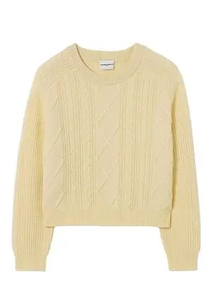 Claudie Pierlot Jacquard Wool And Cashmere-blend Jumper - Baby Yellow