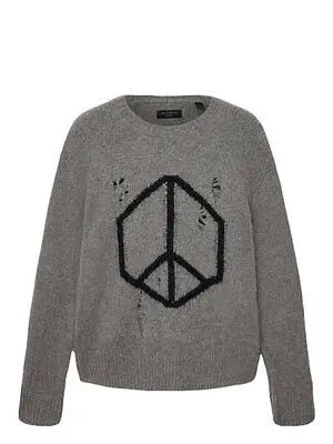 ALLSAINTS Message Crewneck Knitted Jumper - Gunmetal Grey