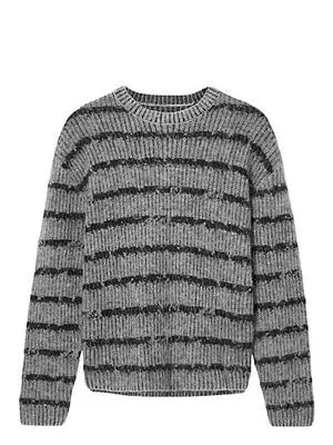 ALLSAINTS Dissolved Striped Knitted Jumper - Grey/black