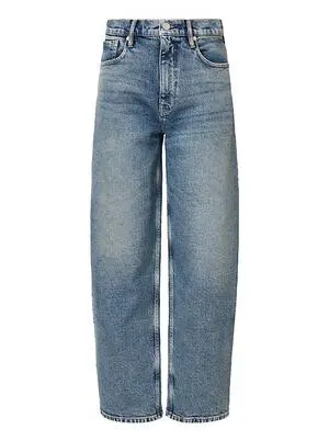 ALLSAINTS Sadie Barrel-leg Mid-rise Stretch-denim Jeans - Washed Indigo