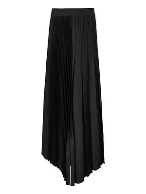 ALLSAINTS Satin Pleated Midi Skirt - Black