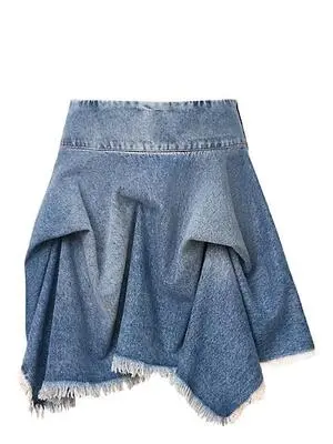 ALLSAINTS Crissy Asymmetric-hem Denim Mini Skirt - Vintage Indigo