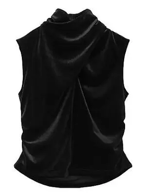 ALLSAINTS Tia High-neck Stretch-velvet Top - Black