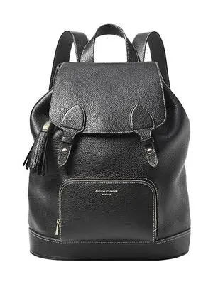 ASPINAL OF LONDON Hudson Medium Leather Backpack - Black