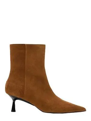ALLSAINTS Vivian Suede Heeled Boots - Sepia Brown
