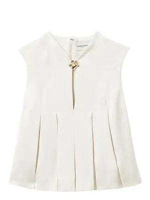 Claudie Pierlot Sleeveless Flower-embellished Top - Ivory