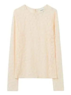 Claudie Pierlot Lace-embroidered Stretch-woven Top - Ecru