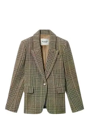 MARANT ETOILE Kerstin Checked Blazer - Brown