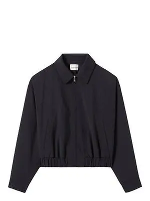 Claudie Pierlot Logo-embroidered Stretch Wool-blend Jacket - Navy