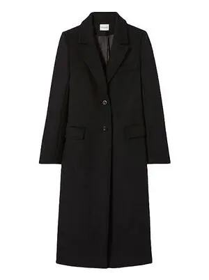 Claudie Pierlot Long Straight Wool-blend Coat - Black