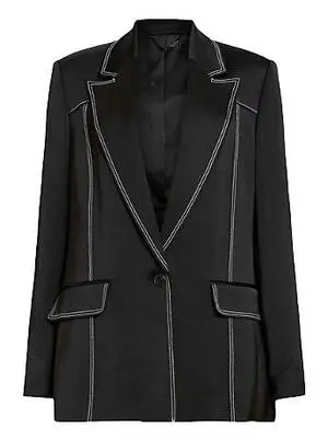 ALLSAINTS Single-breasted Woven Blazer - Black