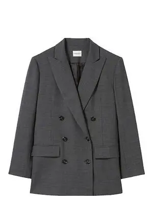 Claudie Pierlot Peak-lapel Double-breasted Tailored Blazer - Anthracite