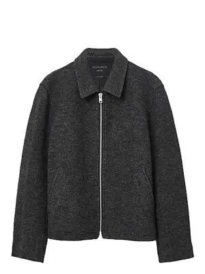 ALLSAINTS Celeste Cropped Wool Jacket - Charcoal Grey
