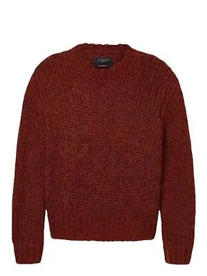 ALLSAINTS Myles Oversized-fit Mohair-blend Jumper - Rust Red
