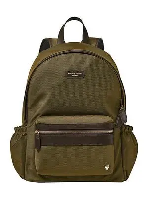 ASPINAL OF LONDON Logo-embellished Woven Backpack - Khaki