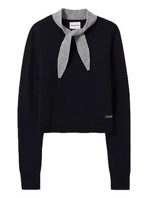 Claudie Pierlot Scarf-collared Wool-cashmere Blend Jumper - Dual-color