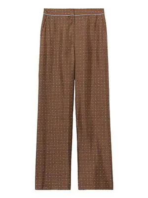 Claudie Pierlot Printed Wide-leg Woven Trousers - Brown Tie