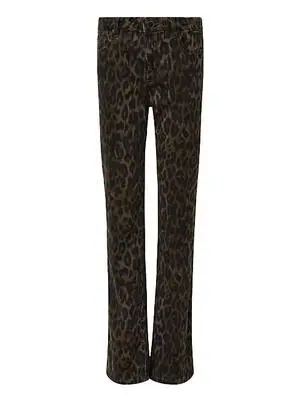 ALLSAINTS Haldan Leopard-print Stretch-denim Jeans - Leppo Brown