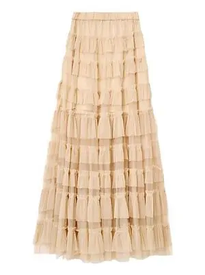 ALLSAINTS Woven Maxi Skirt - Blush Pink