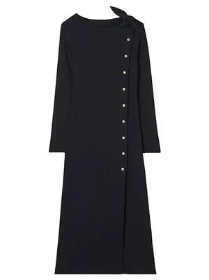 Claudie Pierlot Slim-fit Stretch-knit Midi Dress - Navy