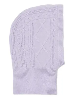 Claudie Pierlot Cable-knit Wool And Cashmere-blend Balaclava - Light Purple