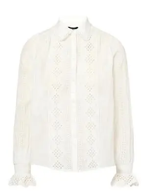 ME+EM Voile Embroidery Cotton-poplin Shirt - Soft White