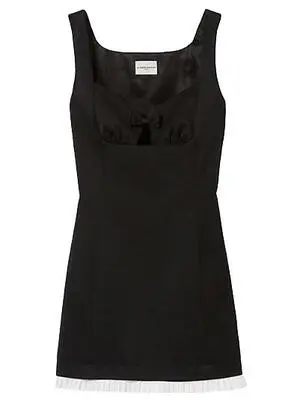 Claudie Pierlot Bow-detail Pleated-hem Mini Dress - Black