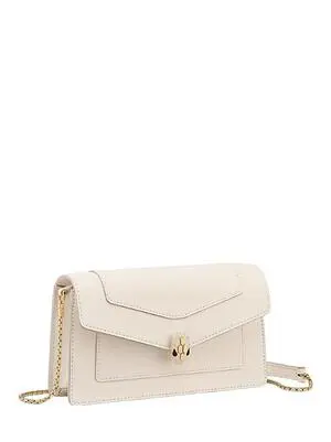 BVLGARI Serpenti Forever Chain Leather Pochette - White