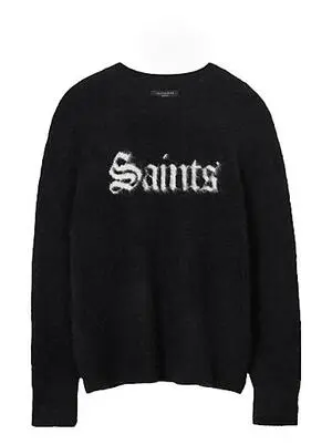 ALLSAINTS Relaxed-fit Wool-blend Jumper - Black/chalk Wh