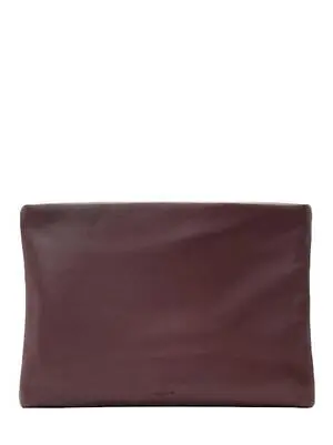 ALLSAINTS Bettina Leather Clutch Bag - Dark Red