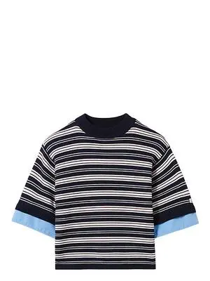 Claudie Pierlot Striped Relaxed-fit Knitted Top - Multicolored