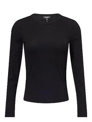 ME+EM Ultimate Ribbed Long-sleeve Stretch-cotton Top - Black