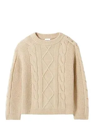 Claudie Pierlot Wool-blend Cable-knit Jumper - Beige