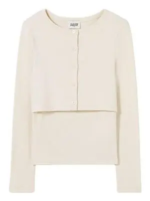 Claudie Pierlot Two-in-one Cardigan And T-shirt Set - Ecru