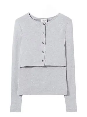 Claudie Pierlot Two-in-one Cardigan And T-shirt Set - Gris
