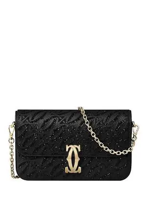 CARTIER C De Mini Leather Chain Bag - Black