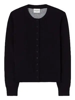 Claudie Pierlot Round-neck Wool-blend Cardigan - Navy