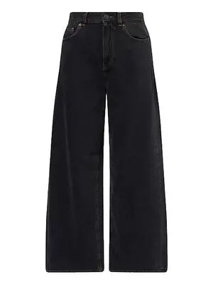 ME+EM Relaxed Baggy Wide Leg Denim Jeans - Warm Black