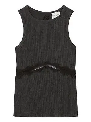 Claudie Pierlot Sleeveless Lace-embroidered T-shirt - Black
