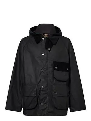 Barbour Hooded Waxed-cotton Jacket - Black