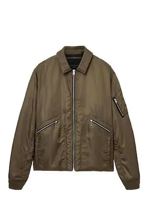 ALLSAINTS Fallon Oversized Shell Bomber Jacket - Khaki Brown