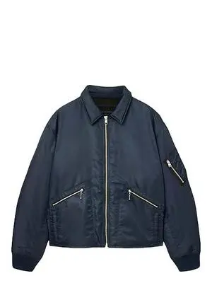 ALLSAINTS Fallon Oversized Shell Bomber Jacket - Moonlit Blue