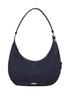 ASPINAL OF LONDON Aspinal Of London Soho Large Crescent Leather Shoulder Bag Navy