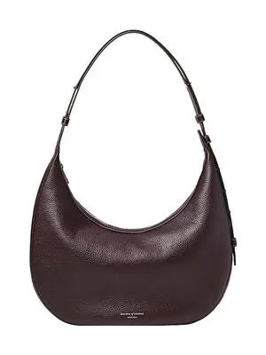 ASPINAL OF LONDON Hudson Crescent Suede Shoulder Bag - Wine