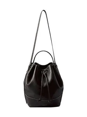 Claudie Pierlot Large Leather Bucket Bag - Black