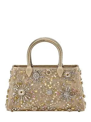 BVLGARI Serpentine Duette Crystal-embellished Top-handle Bag - Gold