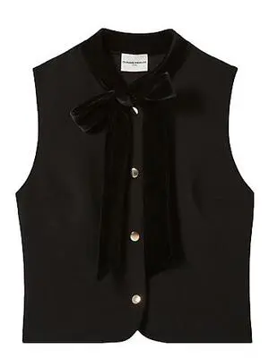 Claudie Pierlot Tie-neck Sleeveless Blouse - Black