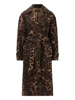 ALLSAINTS Abel Leopard-print Cotton Trench Coat - Leopard Brown