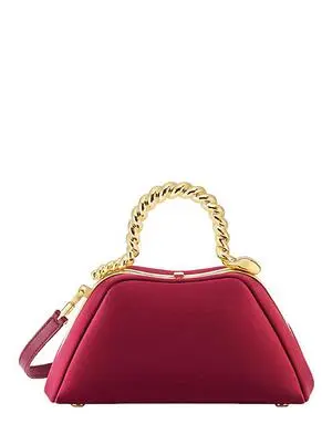 BVLGARI Geraldine Guyot X Serpentine Mini Satin Top Handle Bag - Red
